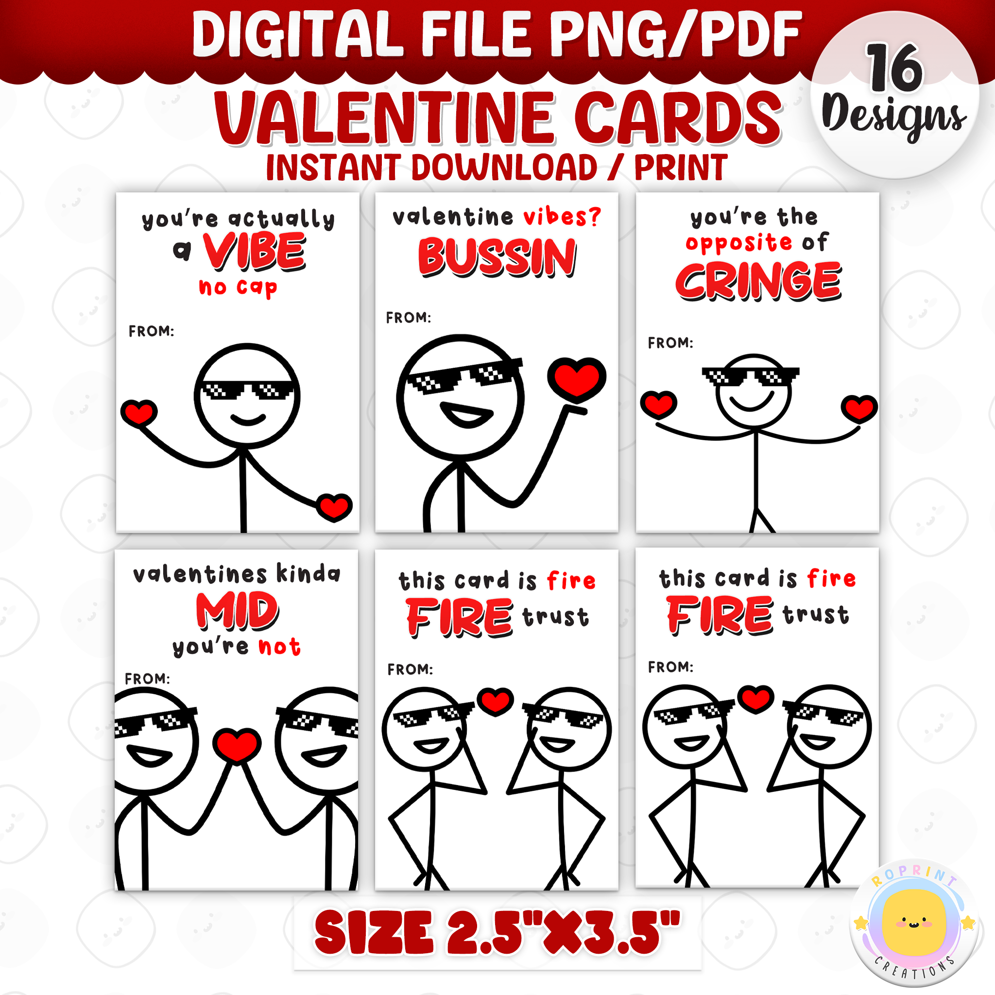 Meme Valentine Cards for Kids, Funny 67 Valentine Cards, Slang ...