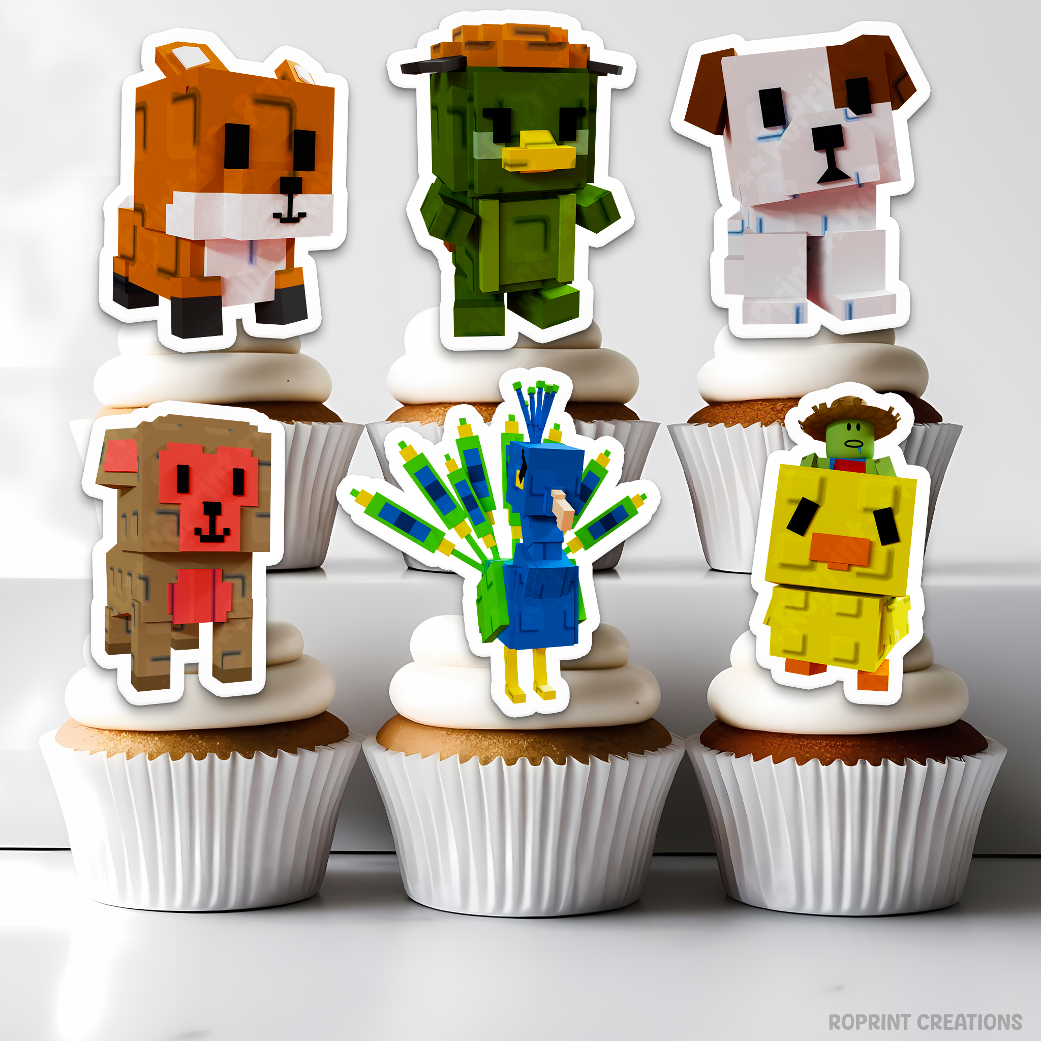 Roblox Grow a Garden Cupcake Toppers – Kids Printable Birthday Party ...